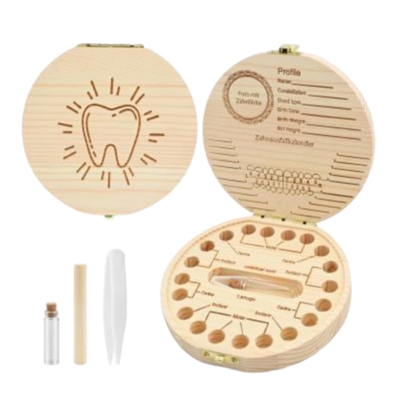 Source Unknown | Other | Wooden Tooth Storage Box Collecting Teeth And ...